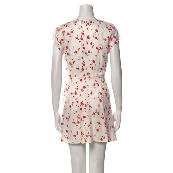 Reformation | Dresses | Reformation Whitered Floral Mini Wrap Dress Xs ...